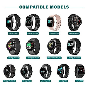 Smart Watch Charger Magnetic Compatible with YAMAY Willful Letsfit Letscom, Magnetic USB Charging Cable for Umidigi Uwatch 3S 3 2 2S Urun smartwatch (Black)