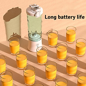 Portable Blender Personal Juicer for Shakes and Smoothies - 21 OZ Electric Protein Shaker Bottle with 6 Blades, USB-C Rechargeable - Mini Small Blender Cup for Kitchen, Office,Gym,Travel,Black