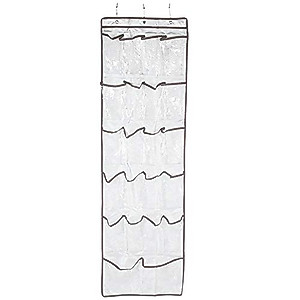 Crystal Clear Over The Door Hanging Shoe Organizer Oxford Cloth Toy Hanging Storage Rack Space Saver 22 Pockets