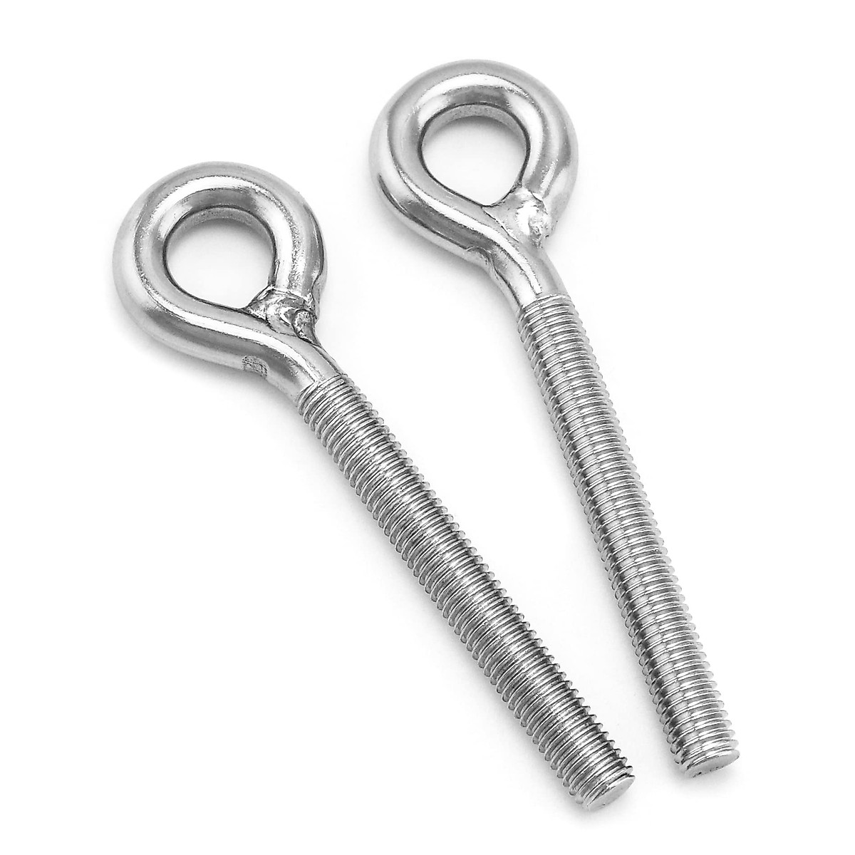 QWORK M10 Eye Bolt Ring Bolts, 10 Pack Heavy Duty Stainless Steel Shoulder Lifting Ring Threaded Eyebolts, Welded Closed Screw Rod Eye Screw Bolts