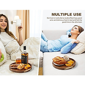 Acacia Round Wood Decorative Tray for Home Decor,Wooden Serving Tray,Candle Tray,Perfume Tray,Coffee Table Trays (11.5 inch, Natural)