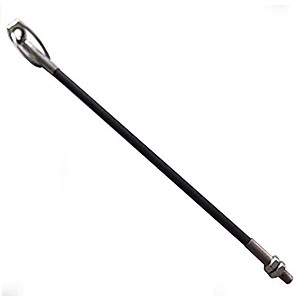 Bowfishing Fiber Glass Rod Slingshot Fishing Real Seat Attachment Spin Cast Reels Breakout Power Rod Shoot Through Rod , 1PC/PK (Black), 300mm
