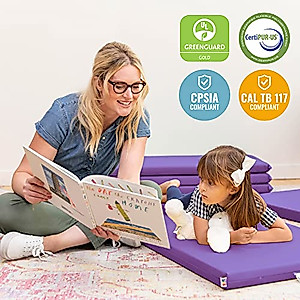 ECR4Kids SoftZone Rainbow Rest Mat, 2in, Sleeping Pad, Purple, 5-Piece