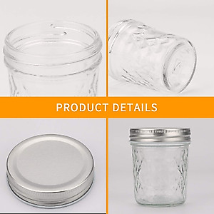 Accguan 6oz / 180ml Mason Jars Glass Canning Jars, Jelly Jars With Regular Lids, Ideal for Honey,Jam,Wedding Favors,Shower Favors,Set of 30