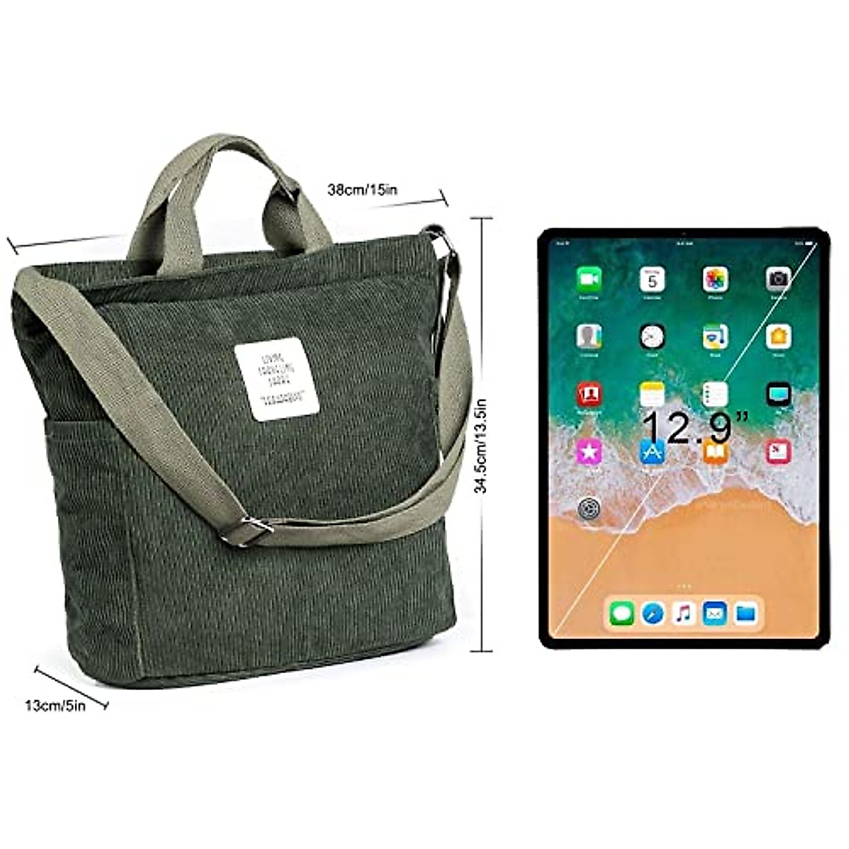 WantGor Large Tote Bag for Woman, Women's Crossbody Shoulder Handbags Big Capacity Shopping Bag (Dark Green)