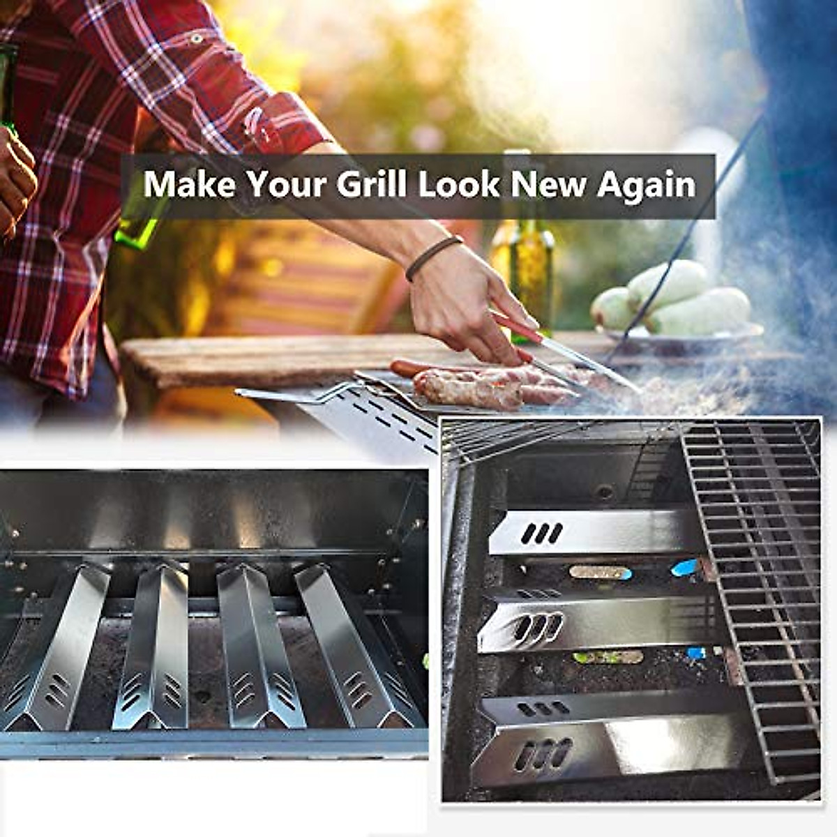 Criditpid Grill Parts Kits Compatible for Dyna-Glo DGF493BNP DGB494SPB, Backyard Grill BY13-101-001-12 BY14-101-001-02, BHG BH13-101-099-01 Grill, 15inch Dynaglo dgf493bnp Replacement Parts