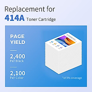 MYCARTRIDGE SUPRINT 414A with Chip Compatible Toner Cartridge Replacement for HP 414A W2020A 414X use with Color Laserjet Pro MFP M479fdn M454dw M454dn M479fdw M454 Printer 4 Pack W2020A Toner