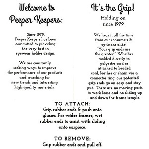 Peeper Keepers Eyeglass Supercord Retainer, Black, 2 Pack