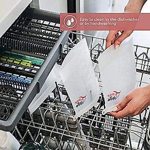 Edge Cook Reusable-Silicone-Food-Storage-Bags - Premium Airtight-Seal-Best-For-Food-Cooking and Preserving - 100% Leakproof, Eco-friendly, Dishwasher, Oven, Freezer Safe (Set of 5-2 Large+3 Medium)