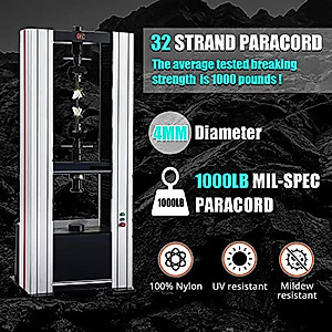 1000Ib Paracord Rope - 100ft 200ft 500ft 1000ft 4mm,12 Strand Parachute Spool Cord,para Cord Lanyard for Camping,Hammock,Clothsline,Hiking,Fishing,Survival braceletand Survival