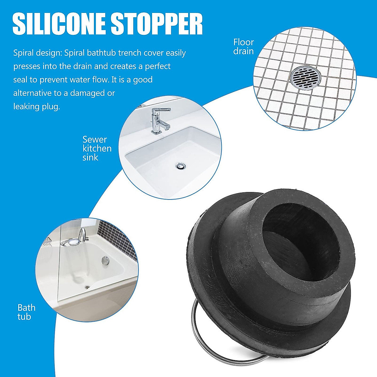 Housoutil 5pcs Sink Plug Bathtub Drain Sink Stopper Kitchen Drain Bathtub Plug Washbasin Plug Bath Tub Drain Plug Tub Drain Stopper Bathroom Sink Stopper Tub Stopper Car Dent Remover Rubber