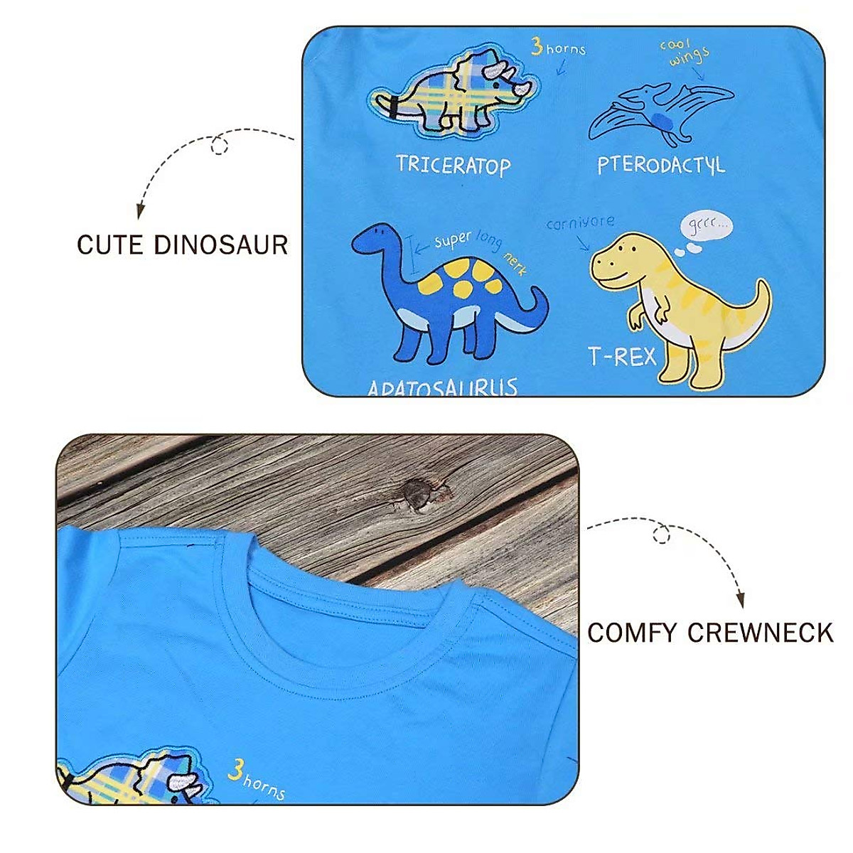 Little Bitty Toddler Boy Clothes 3T Boys Summer Outfits Clothing Cotton Dinosaur T-Shirt & Shorts set, Multi Pattern 3-4Y/3T
