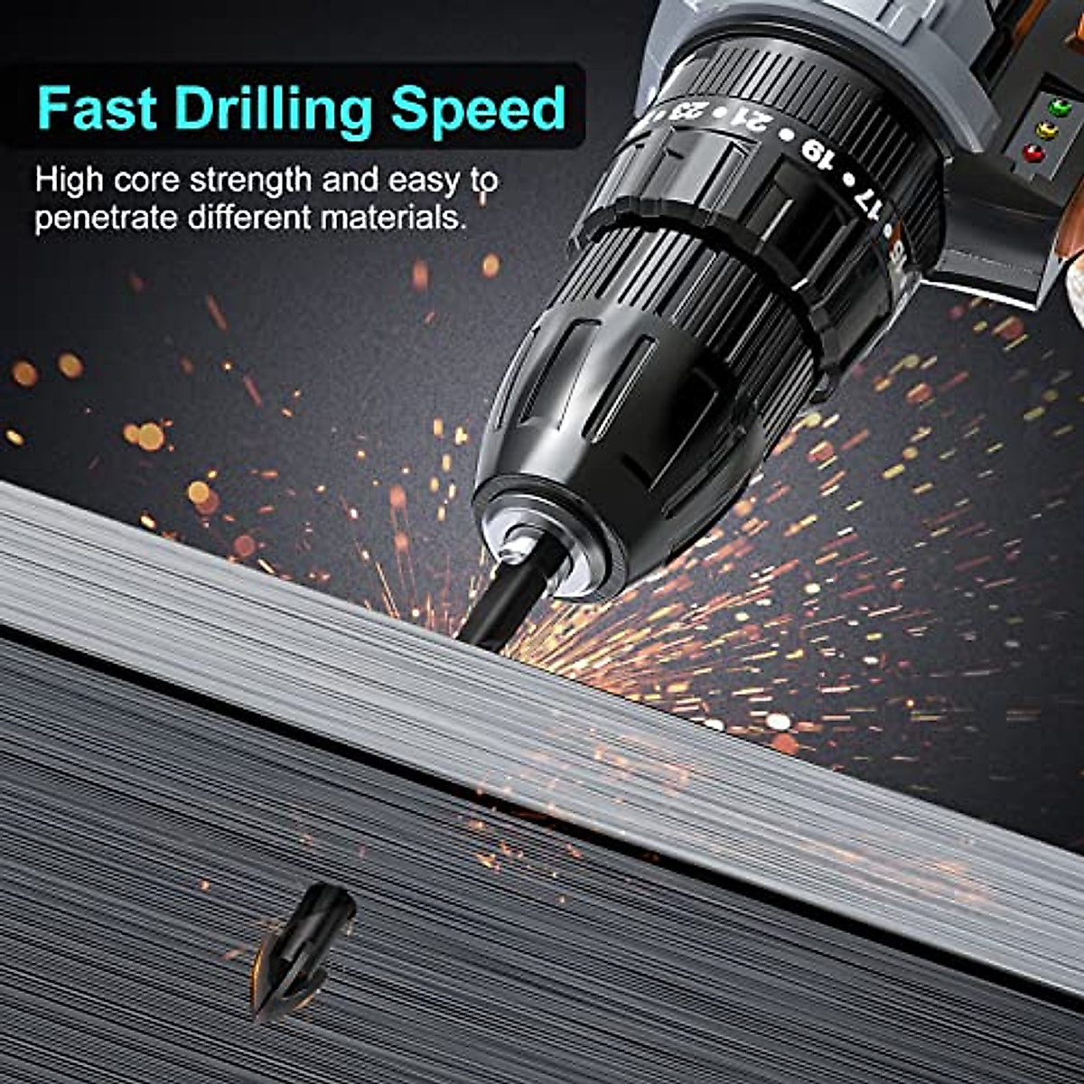 10PCS Masonry Drill Bit Set, 3/16”-1/2” Concrete Drill Bits for Tile Brick Glass Plastic, Tungsten Carbide Tip Drill Bit Work with Wood, Ceramic Tile, Wall Mirror, 1/4" Hex Shank, Black