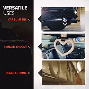 Kei Project JDM Tsurikawa Ring Japanese Subway Train Bus Handle Hand Strap Drift Charm Bosozoku (Heart: Black)