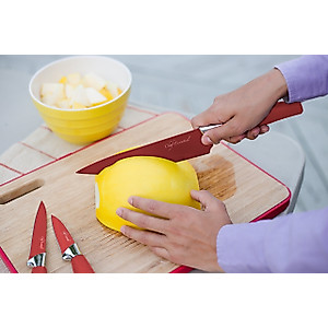 Chef Essential Carbon Steel Culinary Knife Set – 6-Piece Sharp Knife Set – Meat, Veggie, Bread Knife Set – Nonstick Chef Knife Cooking Knives – Professional Sharp Kitchen Knife Set Without Block