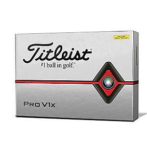 Titleist Pro V1x Golf Balls, Yellow, Standard Play Numbers (1-4), One Dozen