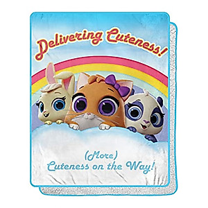 Northwest T.O.T.S. Delivering Cuteness Silk Touch Sherpa Throw Blanket, 40" x 50"