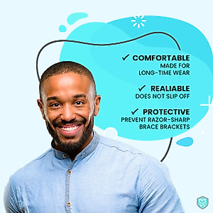 Braces Wax,10 Pack. Dental Wax for Braces & Aligners, Unscented & Flavorless - 50 Premium Orthodontic Wax-Strips. White Cases. Includes storage case. Food Grade ortho bracewax. Fresh Knight. (White)