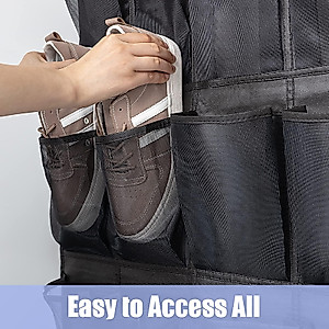 Tiblue Over The Door Shoe Organizers 35 Mesh Pockets Hanging Shoe Organizer Shoe Rack For Closet Entryway Bedroom Bathroom Pantry Shoe Holder, Men Sneakers, Women High Heeled Shoes, Flip Flops Black