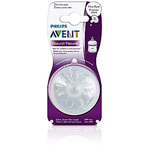 Philips AVENT Natural BPA Free First Flow Nipple (Pack of 2)
