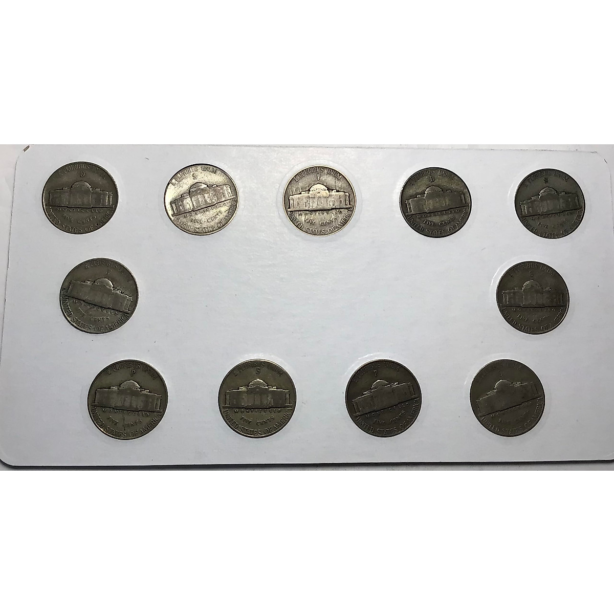 1942 P D S To 1945 PDS Jefferson War Time Silver 11 Coin Set Nickel Seller Very Good