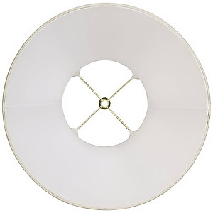 Creme Medium Bell Lamp Shade 7" Top x 14" Bottom x 11" Slant x 10.5" High (Spider) Replacement with Harp and Finial - Springcrest