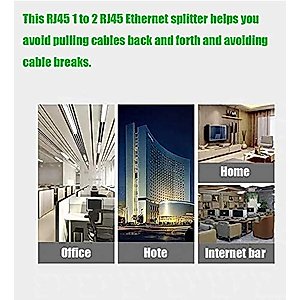 TIEDXIOY RJ45 Ethernet Splitter 1 to 2, Gigabit Ethernet Switch, Starlink Ethernet Adapter for RJ45 Splitter for Cat5/5e/6/7/8 Cable, Ethernet Extender for Internet Cable