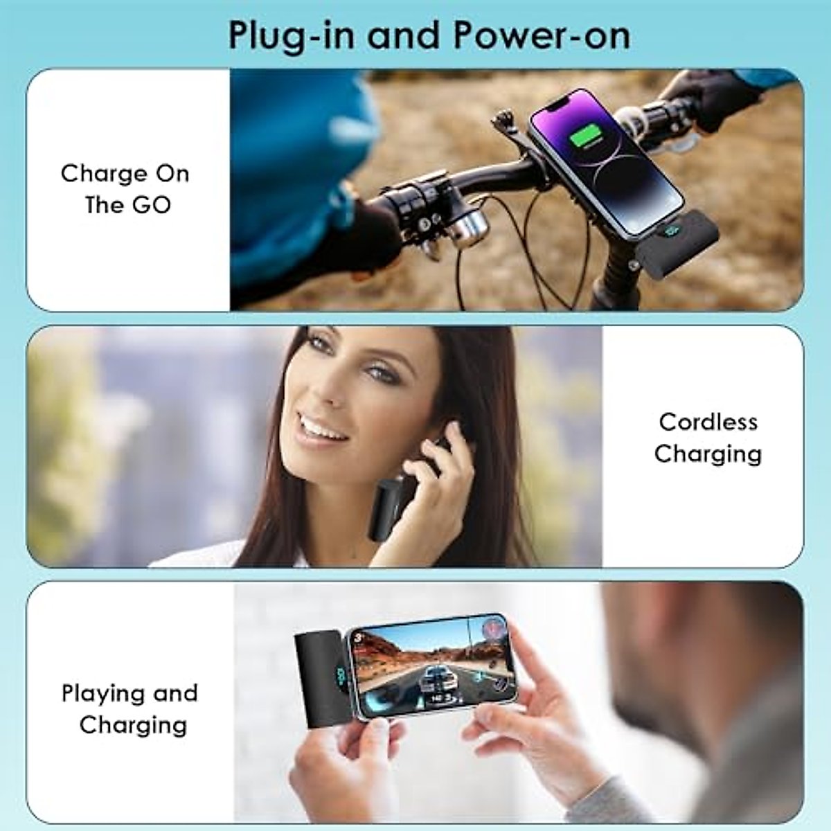 Mini Portable Charger for iPhone 15, Upgraded 5200mAh USB C Power Bank, LCD Display Battery Pack Android Charger Compatible with iPhone 15/15 Plus/15 Pro/15 Pro Max,Samsung S23/S22, Android Phones