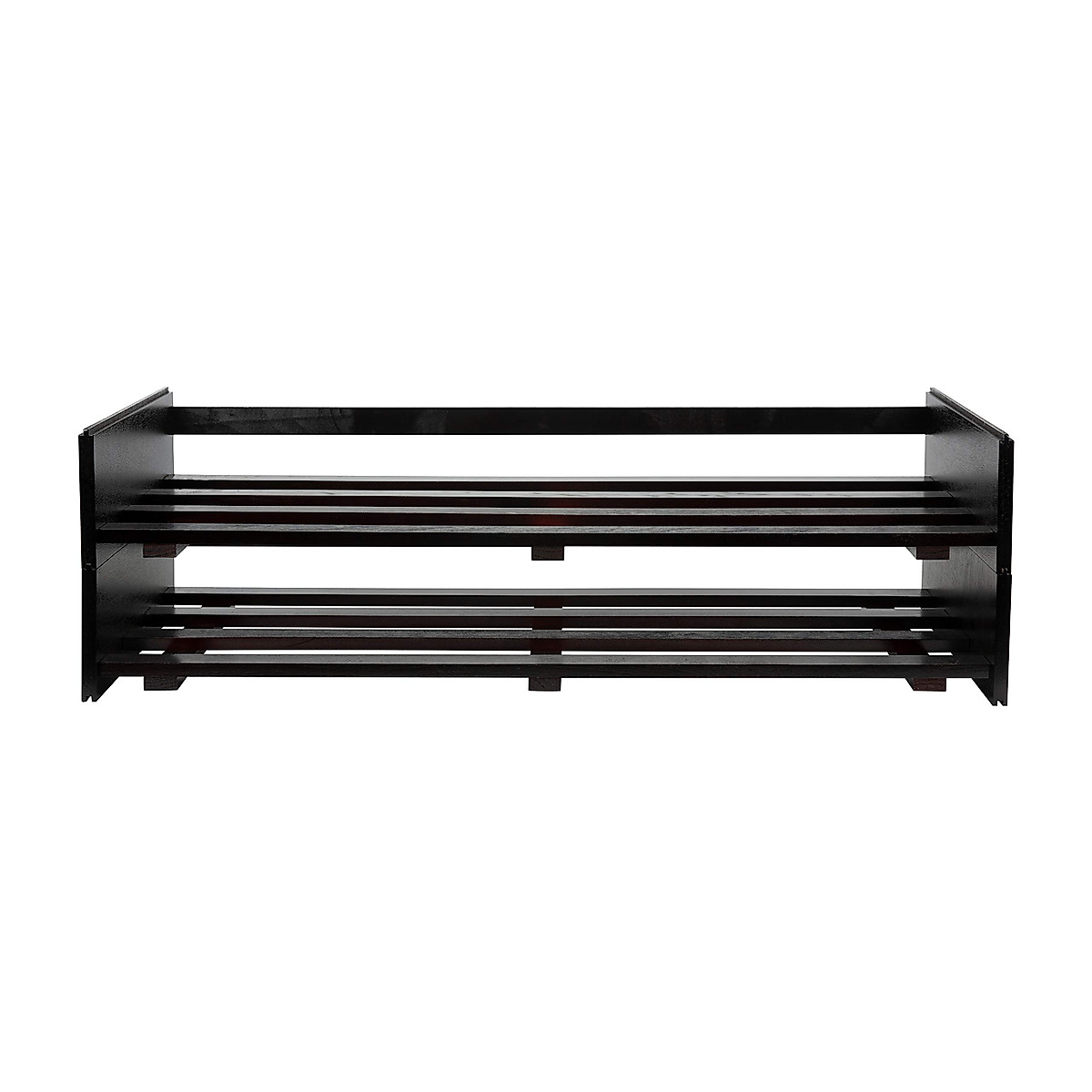 Organize It All 2-Tier Mahogany Stackable Shoe Rack