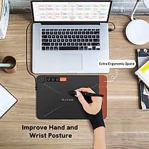 VEIKK Voila L Drawing Tablet 10x6 Inch Graphics Tablet with 4 Customized Keyboard Keys+ P05 Digital Pen