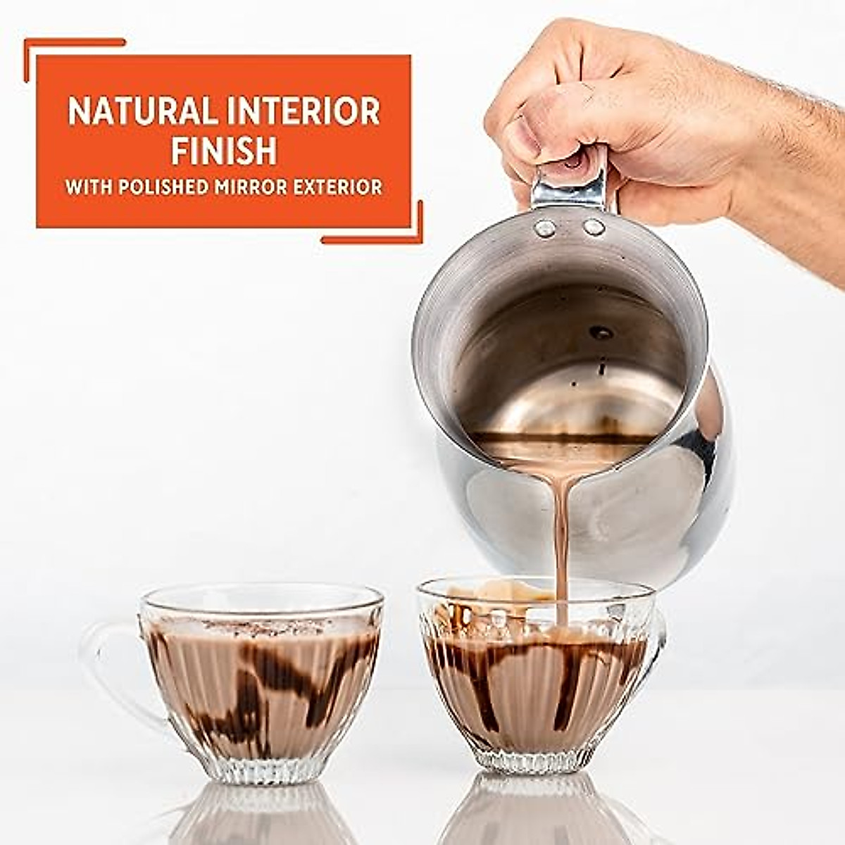 IMUSA USA Aluminum Chocolatera 2-Quart, Silver