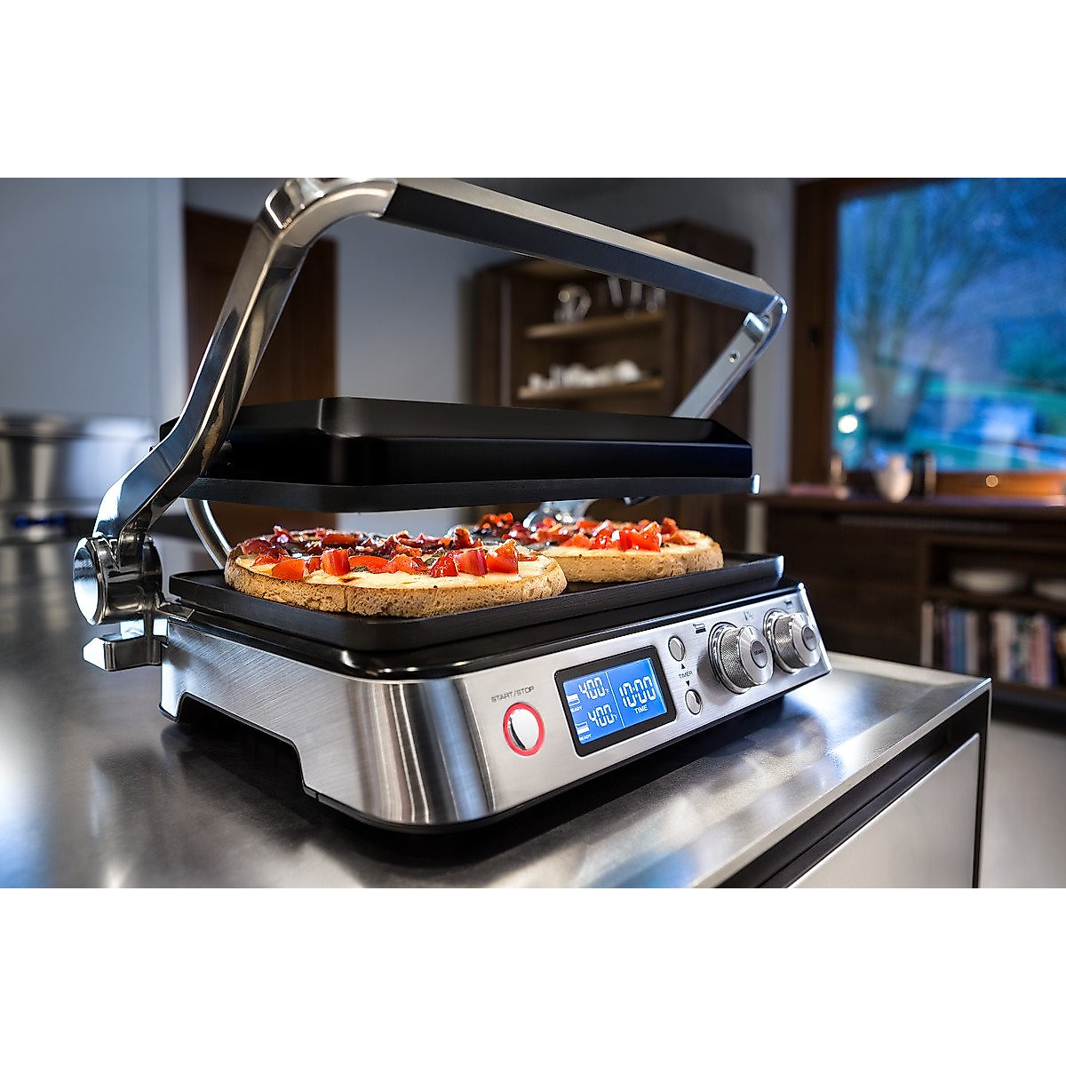De'Longhi America CGH1020D Livenza All Day Combination Contact Grill and Open Barbecue, Stainless Steel