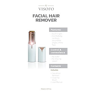 Facial Hair Removal for Women | Electric Razor Device Small Mustache Dermaplaning Remover Tools Tweezers Epilator Trimmer Face Dermaplane Shavers Beauty Gadgets Accessories by VISOFO (Coral)