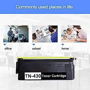 2-Pack TN430 TN-430 Black High Yield Toner Cartridge Compatible Replacement for Brothe IntelliFax-4100 4750 5750e Printer.