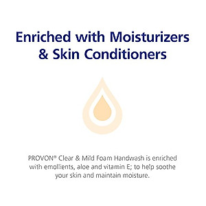 PROVON Clear and Mild Foam Handwash, Fragrance Free, EcoLogo Certified, 700 mL Hand Soap Refill for PROVON LTX-7 Touch-Free Dispenser (Pack of 3) - 1341-03