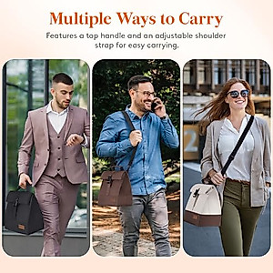 Lifewit Insulated Lunch Bag Rolltop, Reusable Lunch Box for Men Women Adults with Adjustable Shoulder Strap, Foldable Lunchbox Leakproof Cooler Bag for Office Work Picnic, 8L Black