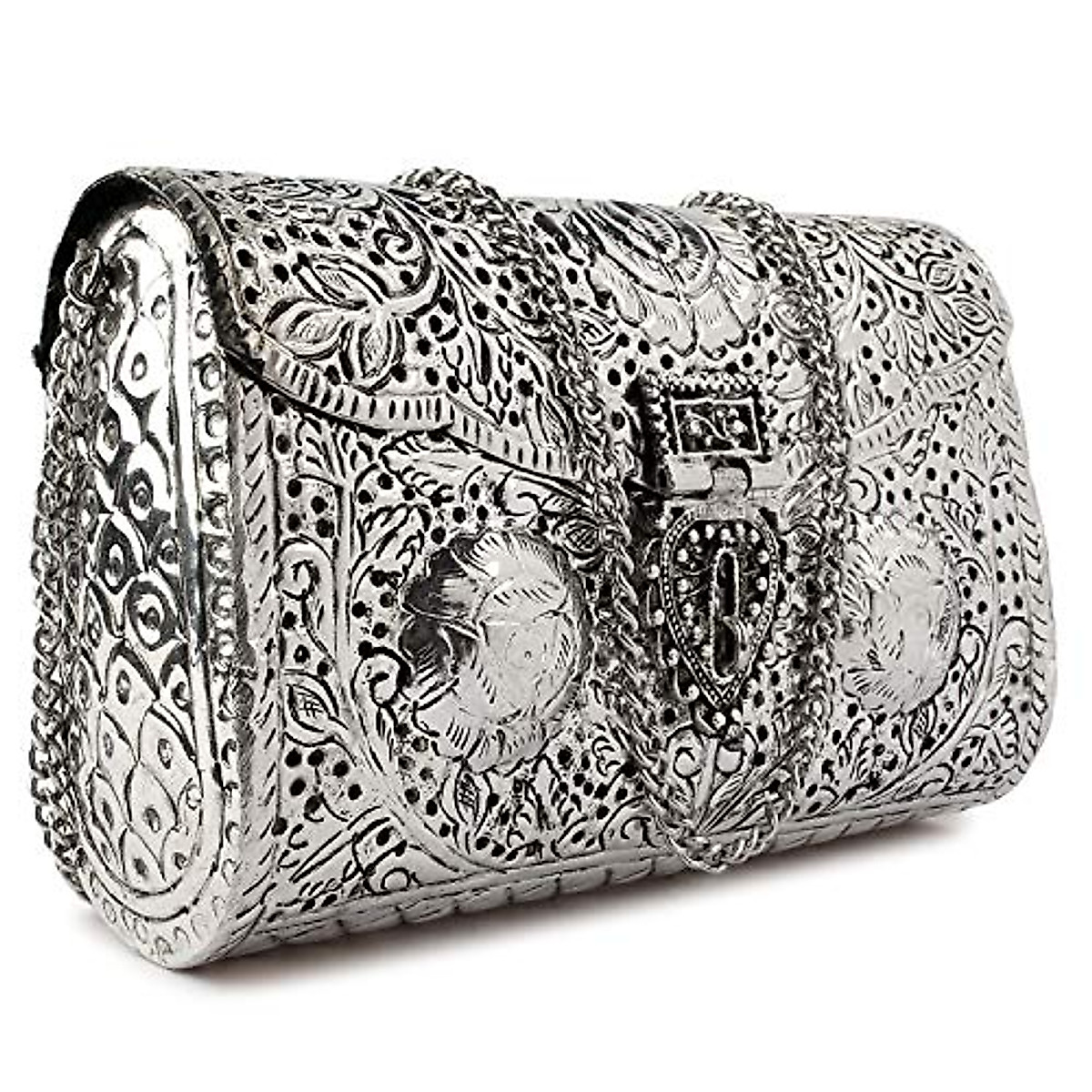 Stylish Vintage indian brass clutch purses antique Ethnic Handmade Women metal clutch Bag