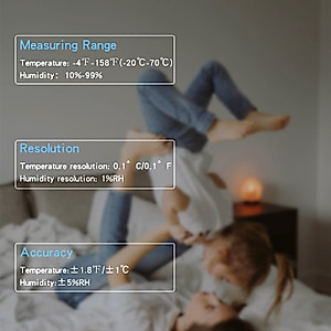 Indoor Thermometer Digital Hygrometer Room Thermometer Humidity Monitor with Backlight,Suitable for Bedroom,Baby,Flower Room,Wine Cellar,Laboratory,Battery Included (2, Black and White)