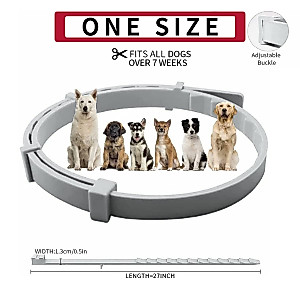 Flea and Tick Collar for Dogs, Flea and Tick Prevention for Dog, 27 Inch, 8 Month Protection, 1 Pack