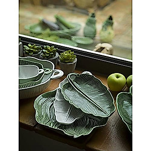 Bordallo Pinheiro Green Banana Leaf Earthenware Platter
