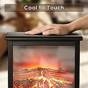 TURBRO Suburbs TS17Q Infrared Electric Fireplace Stove, 19" Freestanding Stove Heater with 3-Sided View, Realistic Flame, Overheating Protection, CSA Certified, for Small Spaces, Bedroom - 1500W