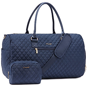 LOVEVOOK Travel Duffle Bag, Weekender Bag for Women with Toiletry Bag, Carry on Overnight Bag with Shoe Compartment, Gym Duffel Bag with Wet Pocket, Mommy Hospital Bags for Labor and Delivery