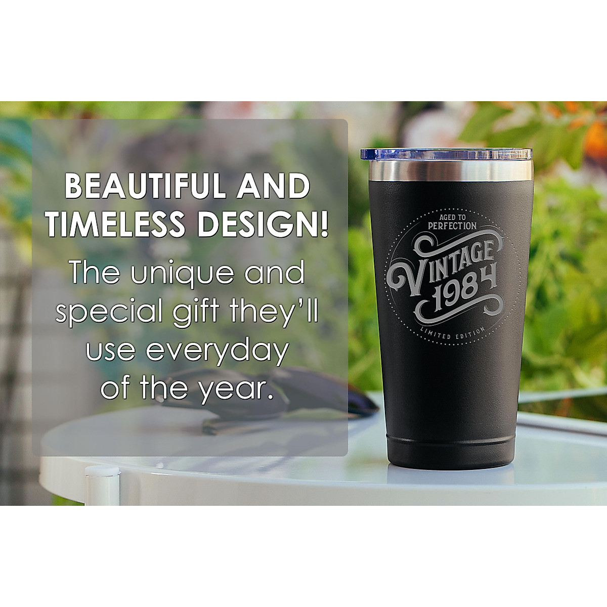 Sodilly Coffee Tumbler - Vintage 1983 Design - Ideal 1983 Birthday Gifts for Men - Perfect for 40th Birthday Celebrations - Unique 40th Birthday Travel Mug - 1983 Vintage 16 oz Black Coffee Tumbler