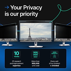 VINTEZ Universal Acrylic 26, 27 Inch Computer Privacy Screen Filter for Widescreen Computer Monitors - 24.1" x 15.1" (612 x 384 mm) - Monitor Frame Hanging Type