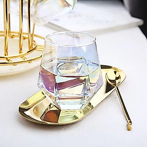 Nuxaoisgel Stemless Wine Glass Set Of 12,Iridescent Glassware For Gift,Modern Rainbow Wine Glass For Serving White Wine, Red Wine, Cocktail, Whiskey, Bourbon, Cool Water CUKBLESS(10 Oz)