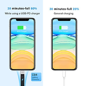 LamToon USB C to Lightning Cable Short, [MFi Certified-13.5cm] 30W Fast Charging 480Mbps Data Sync USB C Cable for Phone 14 Pro/14/13/13 Pro/12 Pro Max/12/11/11 Pro/X/XS(Not Work with DAC)