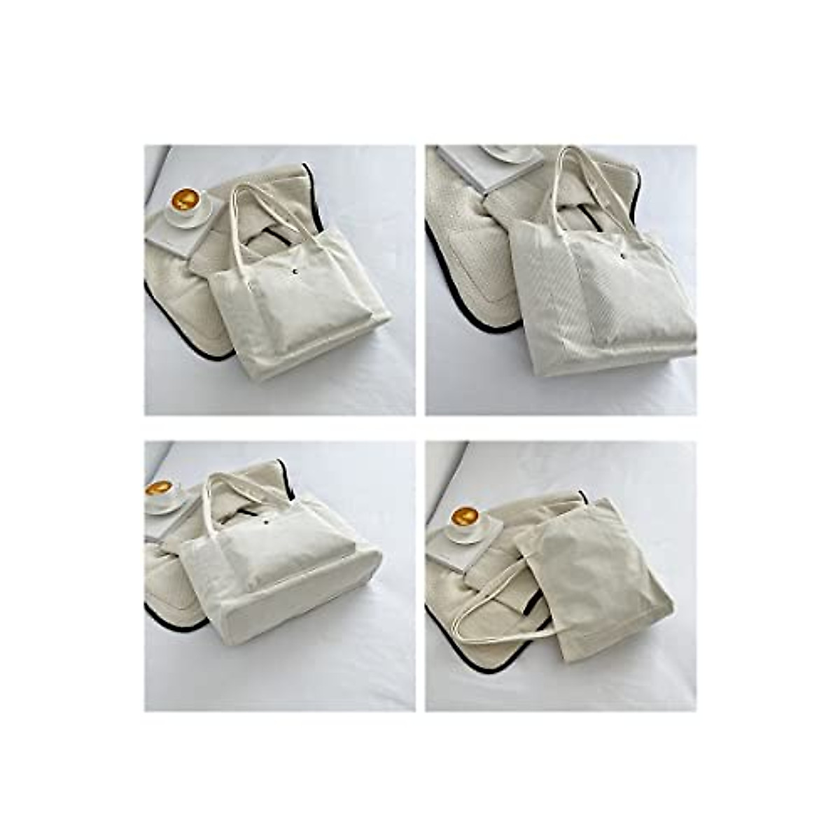 Ulisty Women Corduroy Pocket Tote Bag Casual Shoulder Bag Daily Shopping Bag Fashion Handbag grey