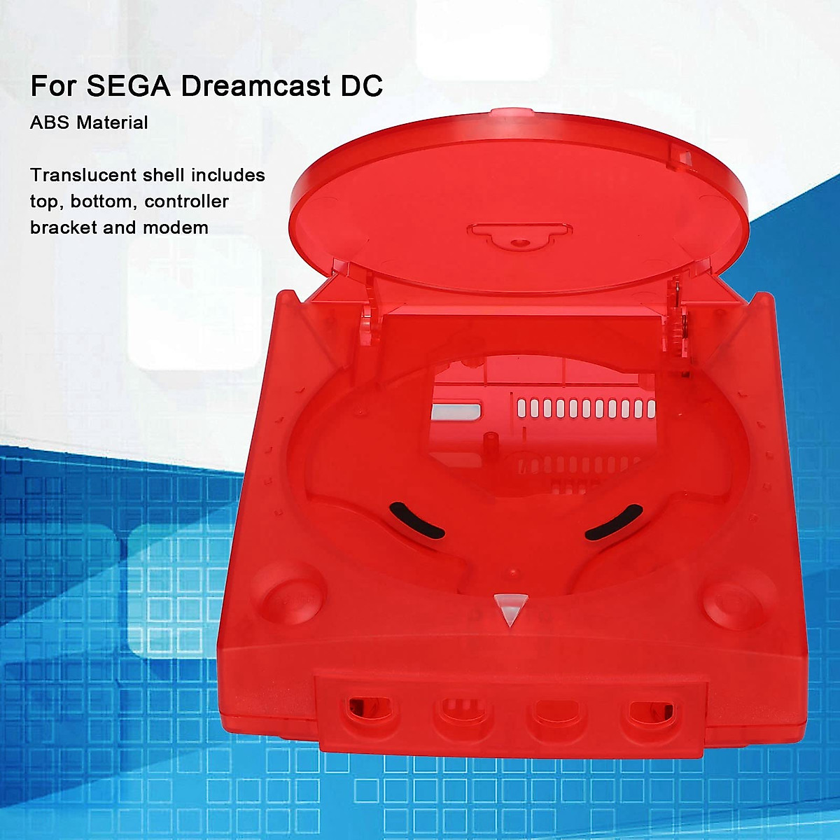 Housing Shell, Impact Resistant Translucent red Replacement Translucent case ABS for SEGA Dreamcast DC for Friends