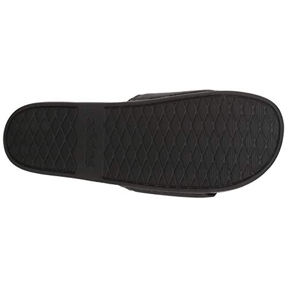 adidas Men's Adilette Comfort Slides Sandal, Black/Black/White, 10