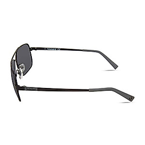 Timberland Men's TBA9266 Polarized Navigator Sunglasses, Matte Black, 61mm